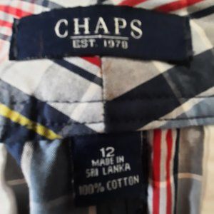 Chaps | Skirts | Price Drop Chaps Cotton Plaid Skirt In Navy And Red ...
